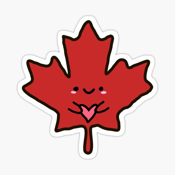 "Cute Maple Leaf smiley face" Sticker for Sale by williamiyov | Redbubble