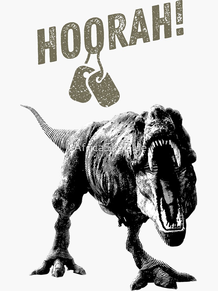 "Dinosaur T - Rex, Hoorah!" Sticker by AfricaSkyBlue | Redbubble