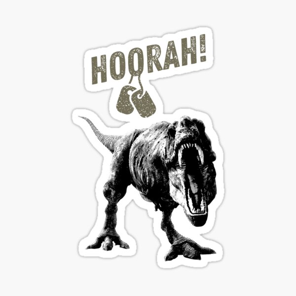 "Dinosaur T - Rex, Hoorah!" Sticker by AfricaSkyBlue | Redbubble