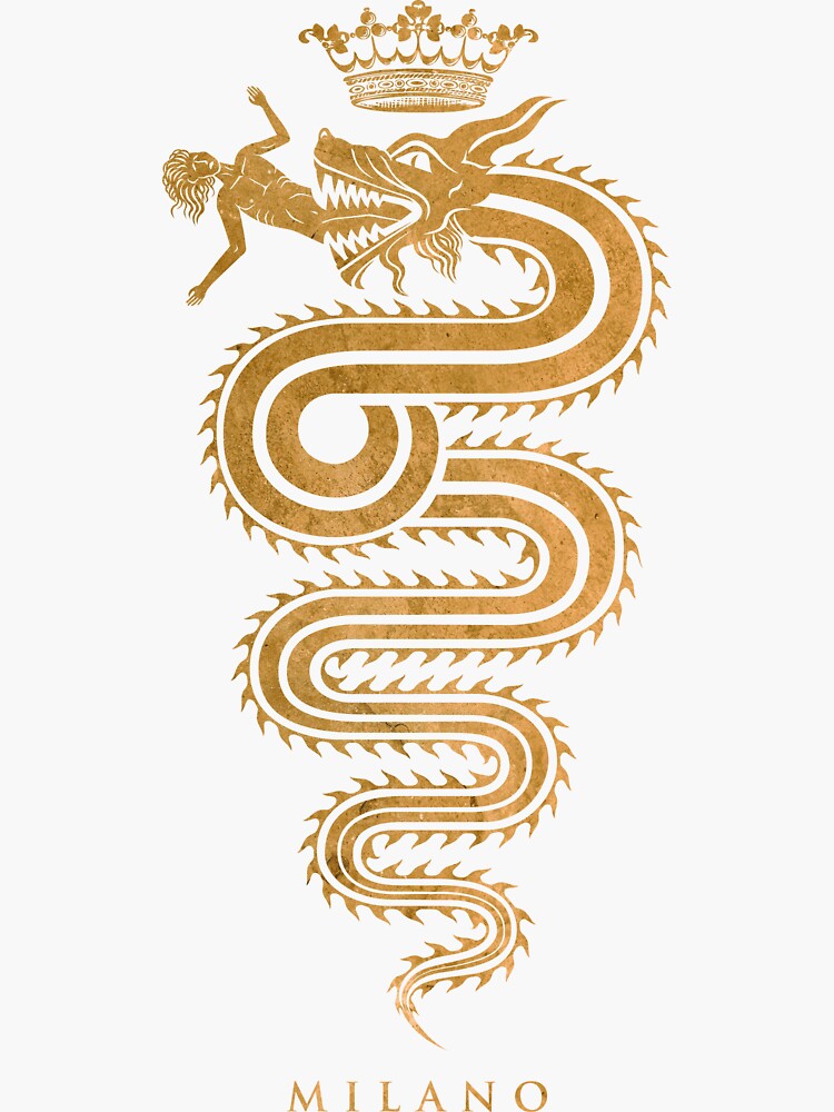 "The Biscione of Milan - Vintage Gold" Sticker by Lidra-Redesign ...