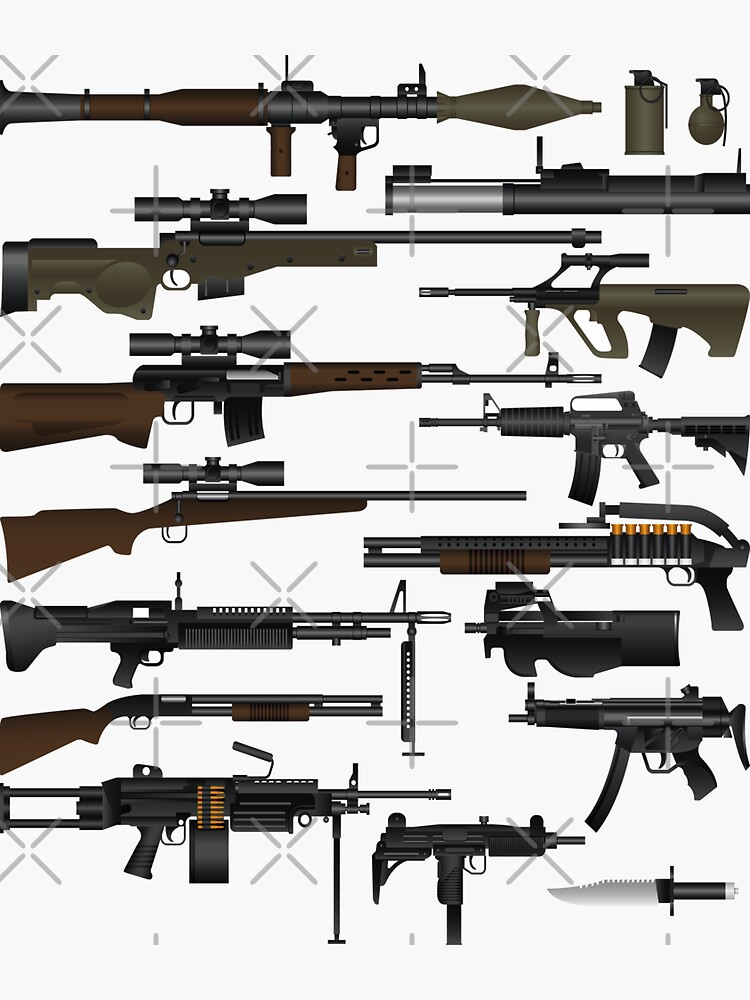 " Guns Pack Stickers" Sticker by simoxmark615 | Redbubble