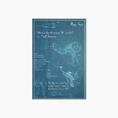 "Ray Gun Blueprint" Art Board Print by Moethlete | Redbubble