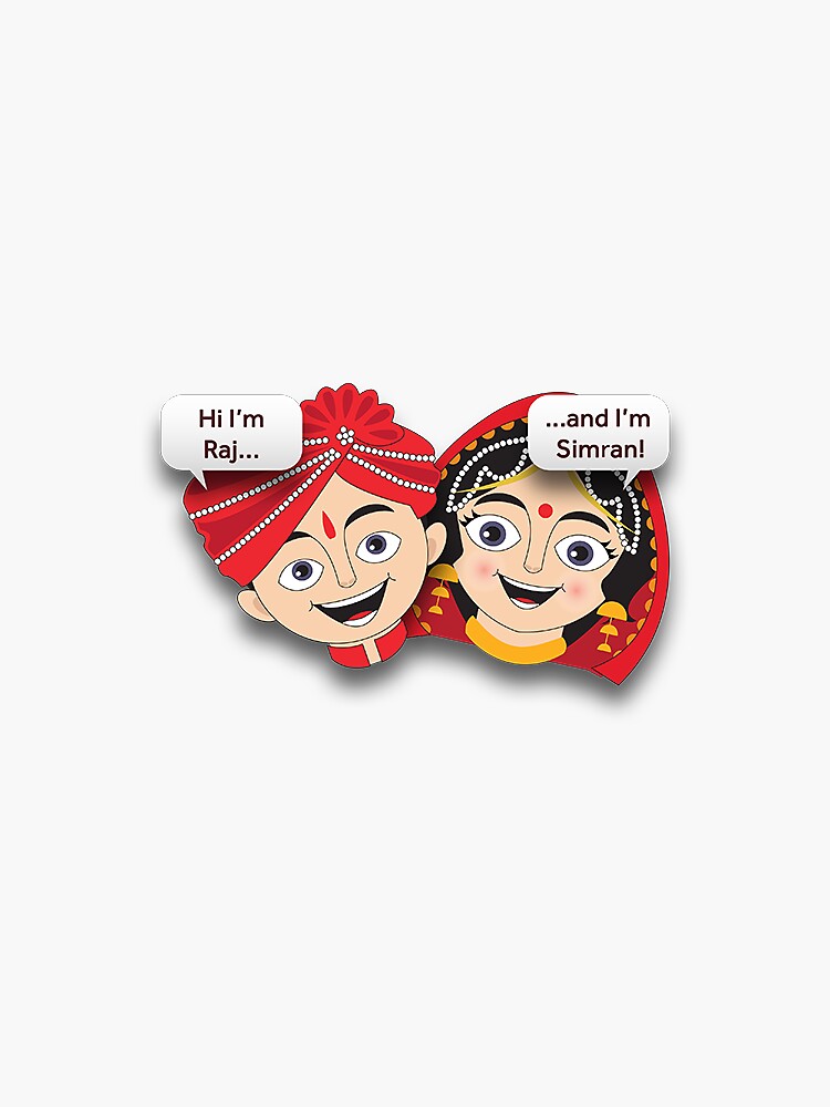 "raj & Simran" Sticker for Sale by Missroshny | Redbubble