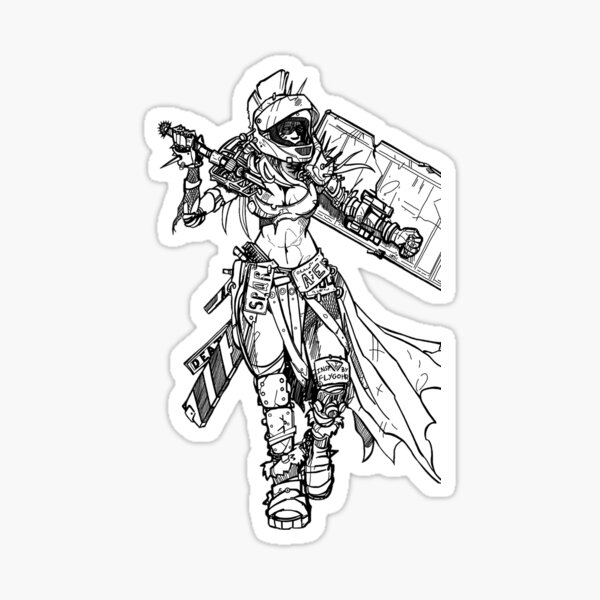 "Post apocalyptic warrior girl " Sticker for Sale by AnthonyVdV | Redbubble