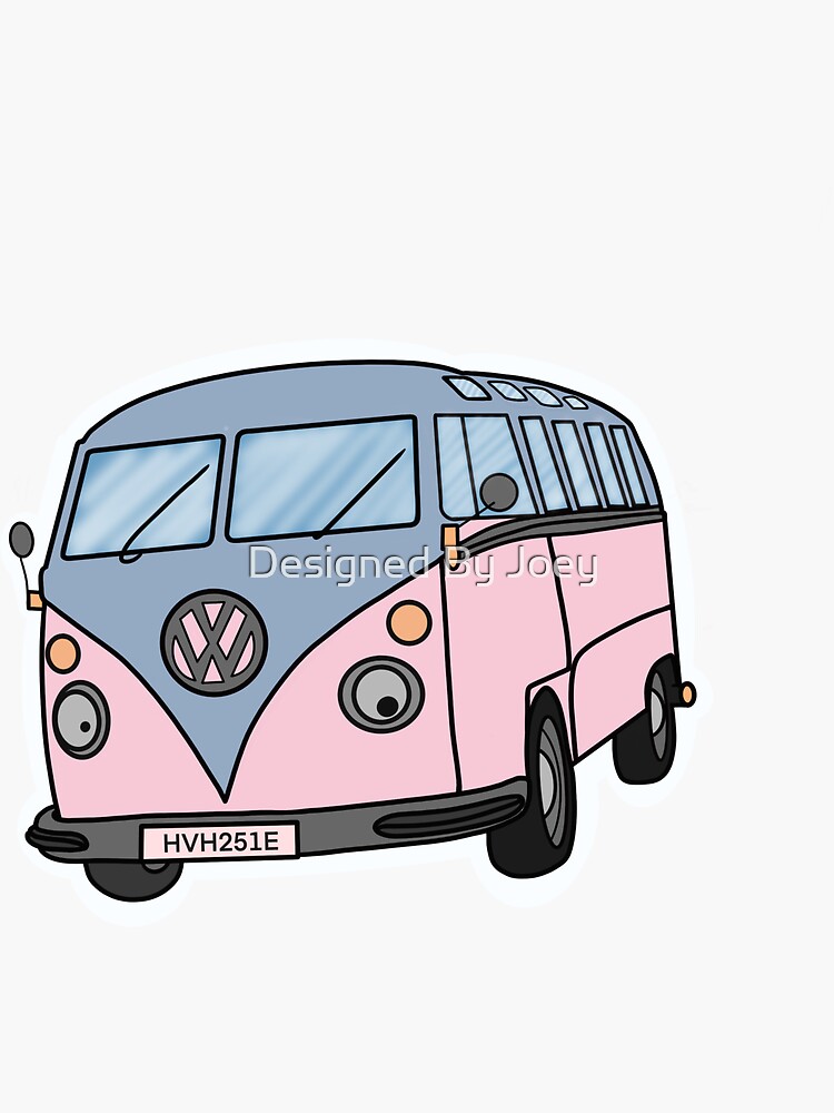 "Cute van, aesthetic pink van, visco, dainty" Sticker for Sale by ...