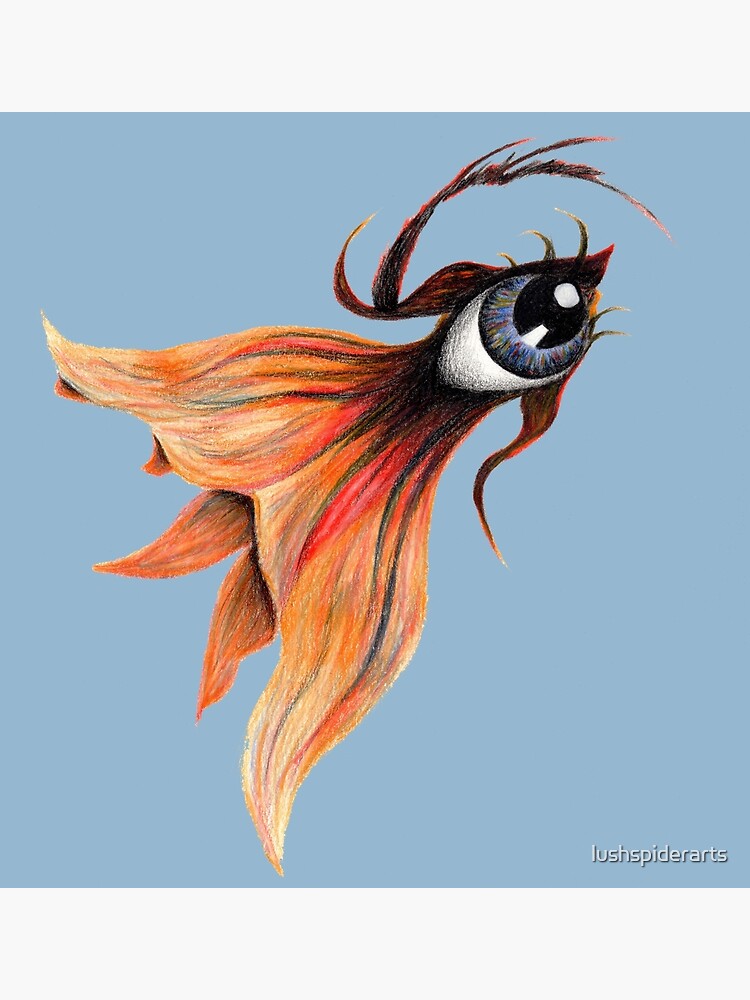 "Golden Eye Surreal Goldfish Fantasy Art" Art Print by lushspiderarts ...
