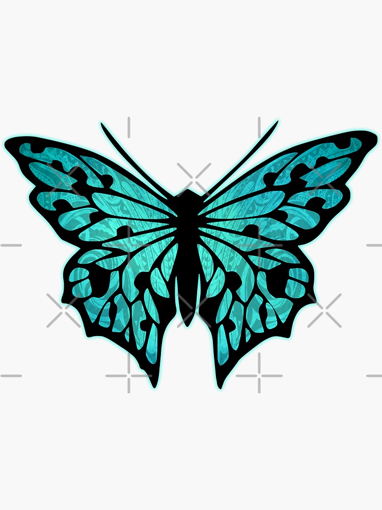 "Teal Butterfly" Sticker by artistwill | Redbubble