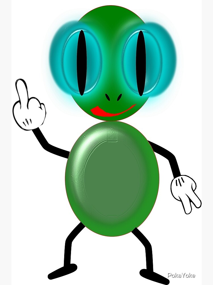 "ET, Middle finger ,Green Martian, Alien, Monster" Art Print for Sale ...