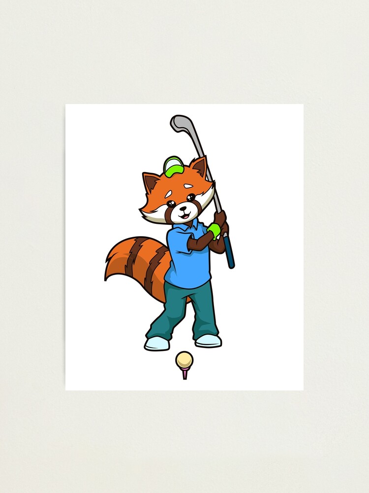 "Cartoon red panda plays golf - golfer" Photographic Print by pixelbull ...