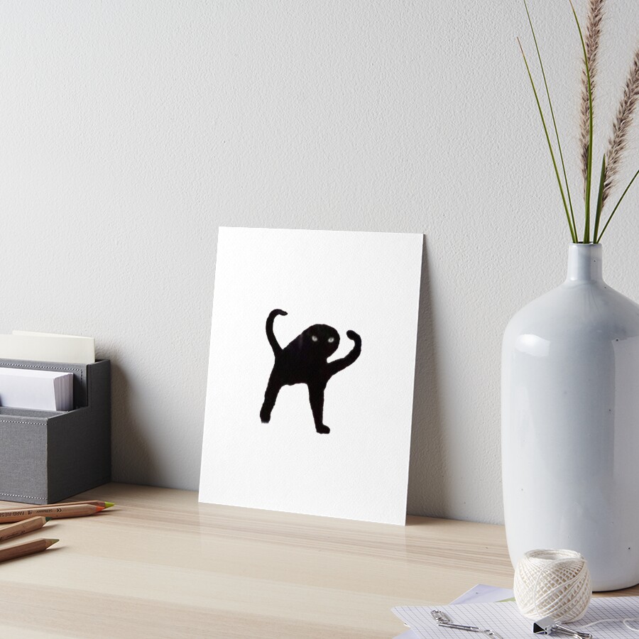 "Two legged black cat meme" Art Board Print by los-memes | Redbubble