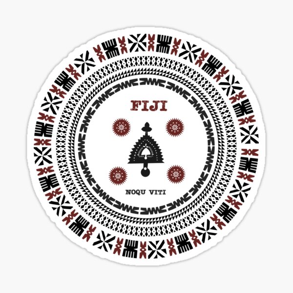 "Bula Smile Fiji Tapa Designs pattern" Sticker for Sale by ...
