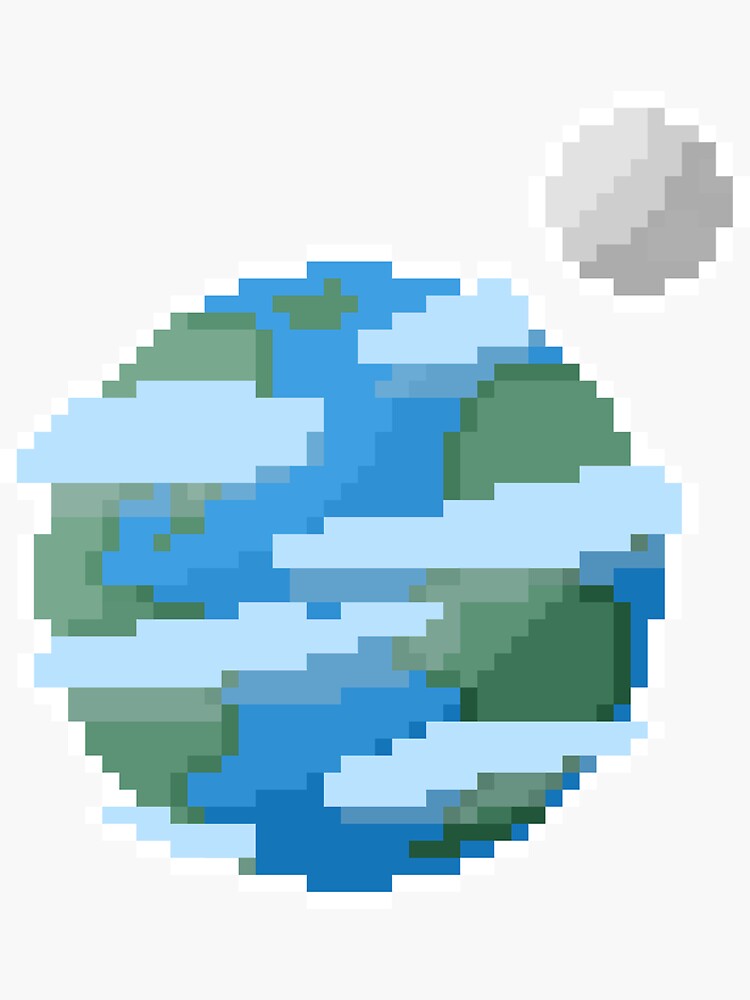 "Pixel Earth" Sticker by AlessaNeko | Redbubble