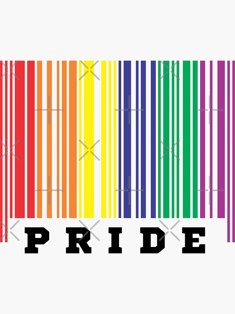 "Gay Pride Barcode, funny gay valentine, gay couple pride" Sticker for ...