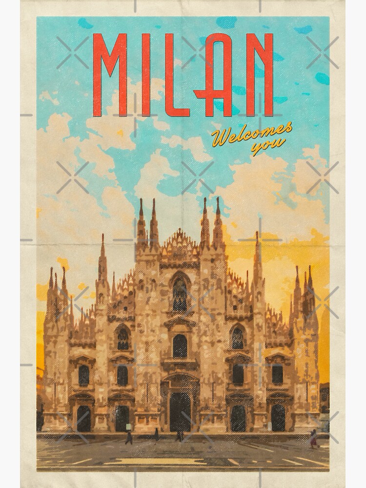 "milan italy vintage travel poster" Sticker for Sale by neotrix777 ...