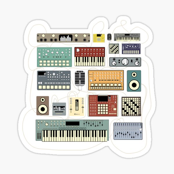 "Electronic musician Synthesizer and Drum Machine Dj" Sticker for Sale ...