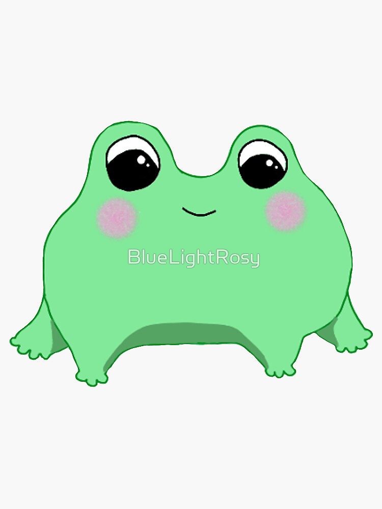 "Cute Frog Blushing and Smiling" Sticker by BlueLightRosy | Redbubble