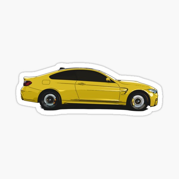 "Yellow F82 Profile" Sticker by ApexFibers | Redbubble