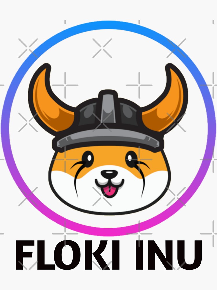 "Floki Inu Meme Coin to the Moon" Sticker by CryptoRedbubble | Redbubble