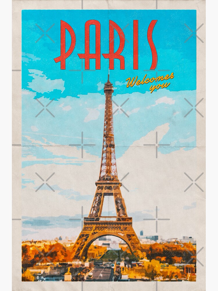 "paris france vintage travel" Sticker for Sale by neotrix777 | Redbubble