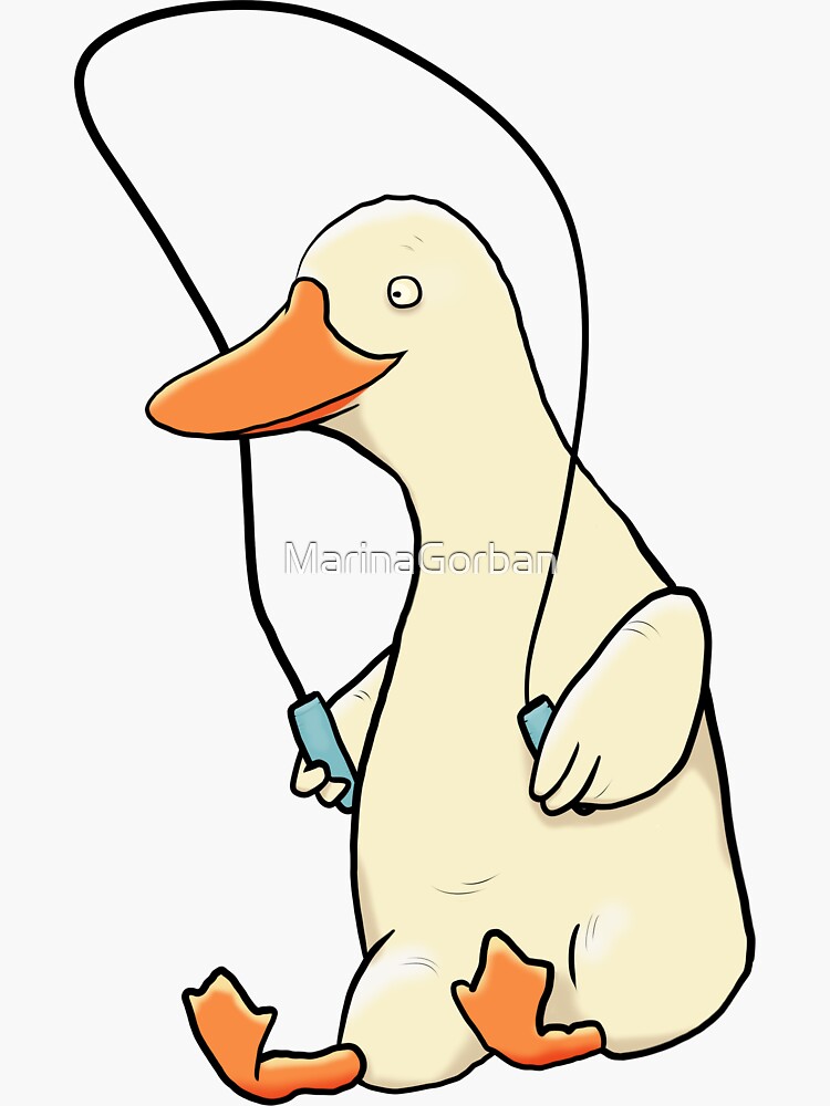 "Duck Jumping Rope - Kawaii Bird" Sticker by MarinaGorban | Redbubble