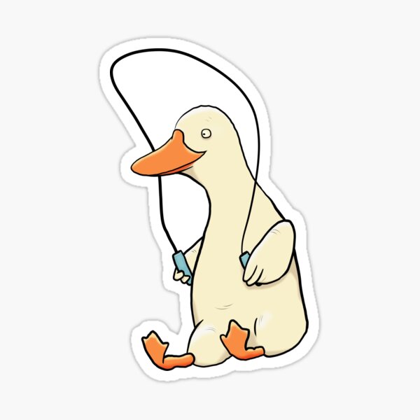 "Duck Jumping Rope - Kawaii Bird" Sticker by MarinaGorban | Redbubble