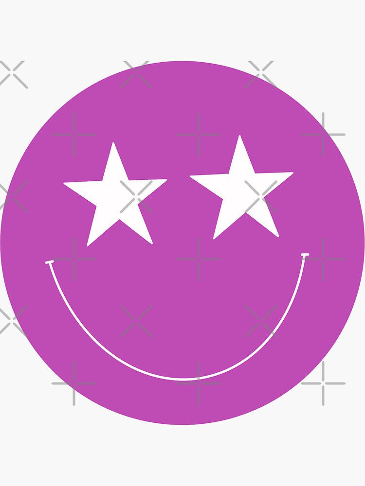 "Purple Star Smiley" Sticker for Sale by lildesignss | Redbubble