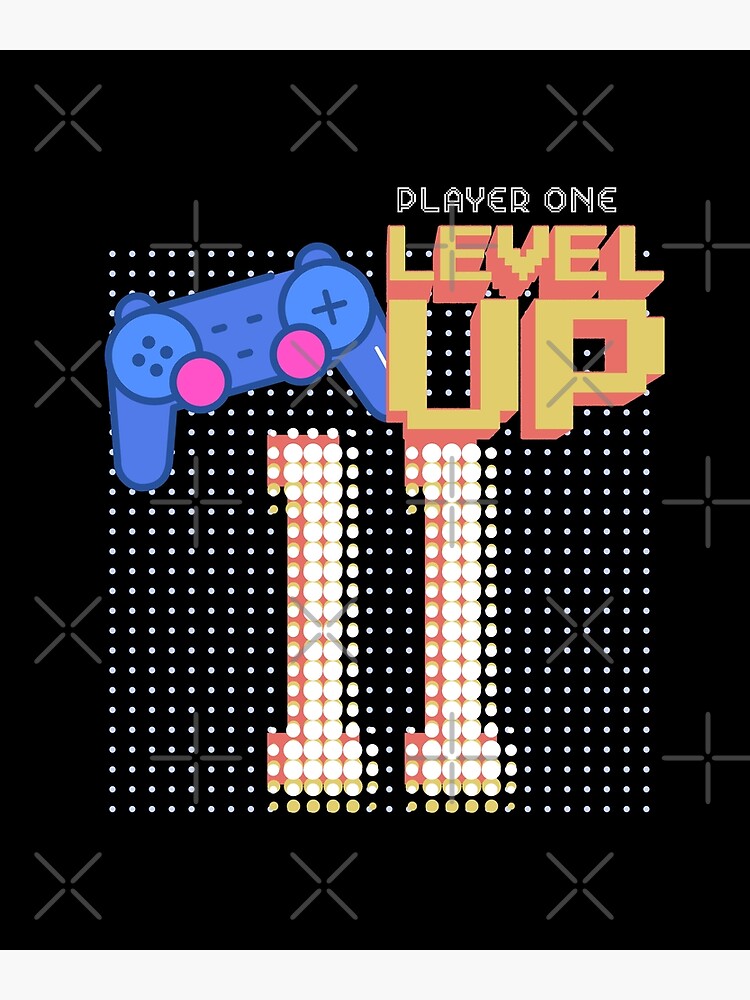"Level 11 Unlocked Birthday Video Game 11th Gamer Birthday design ...