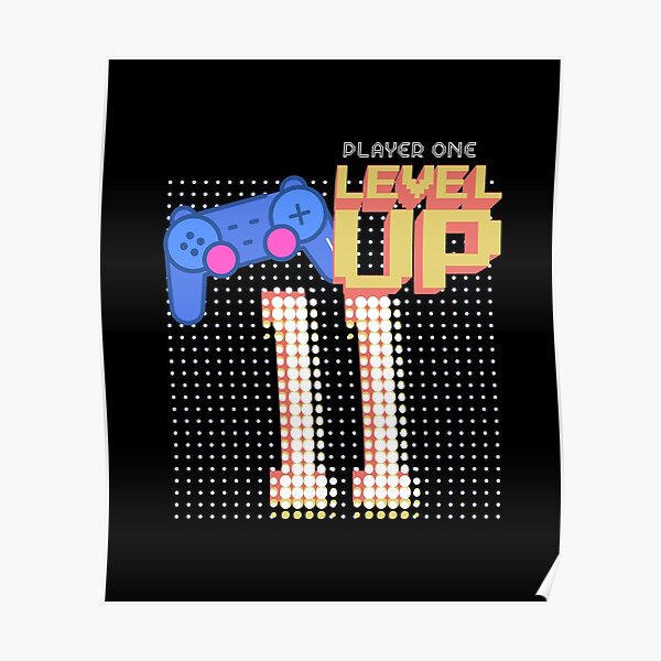 "Level 11 Unlocked Birthday Video Game 11th Gamer Birthday design ...