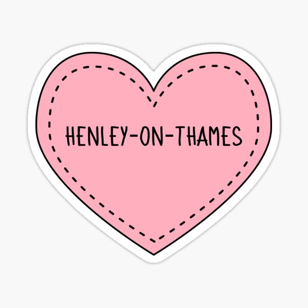 "Henley On Thames Oxfordshire England Pink Heart British" Sticker for ...