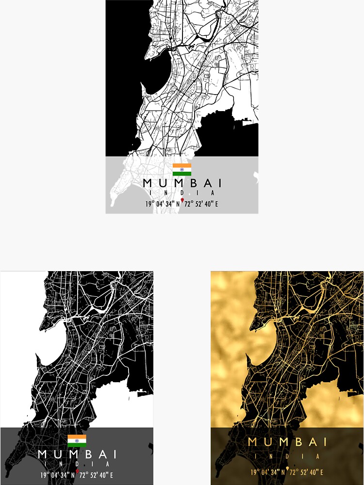 "MUMBAI MAP INDIA Sticker Pack" Sticker for Sale by hatimelhag | Redbubble