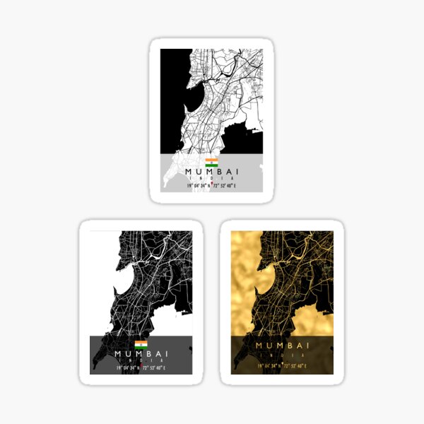 "MUMBAI MAP INDIA Sticker Pack" Sticker for Sale by hatimelhag | Redbubble