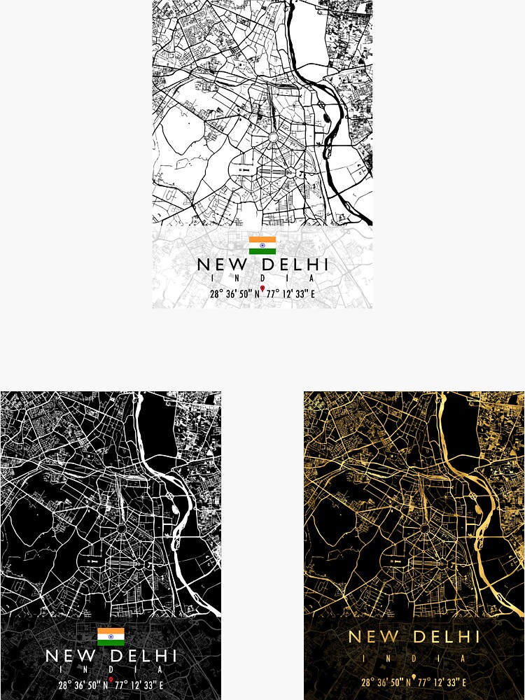"NEW DELHI MAP INDIA Sticker Pack" Sticker for Sale by hatimelhag ...
