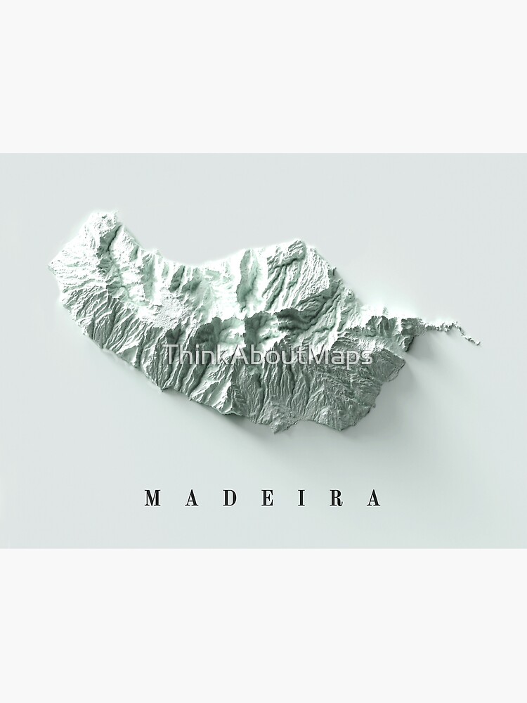 "Madeira Island, Portugal Relief Map 3D digitally-rendered" Art Print ...