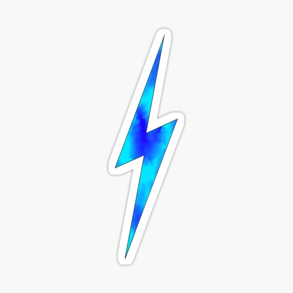 "Blue tie- dye lightning bolt" Sticker for Sale by Shopavaleigh | Redbubble