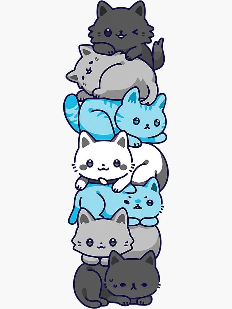 "Demiboy Pride Cat LGBT Demi Boy Flag Stuff Cute Kawaii Cats" Sticker ...
