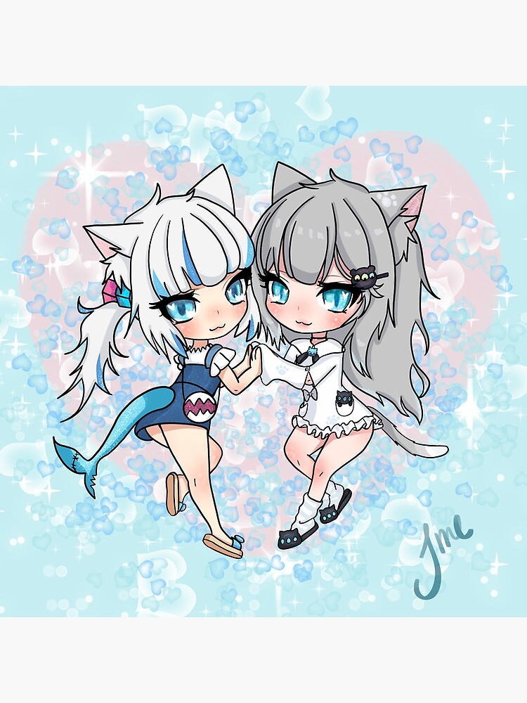 "Gawr Gura and Nacho Neko" Poster by capsi | Redbubble