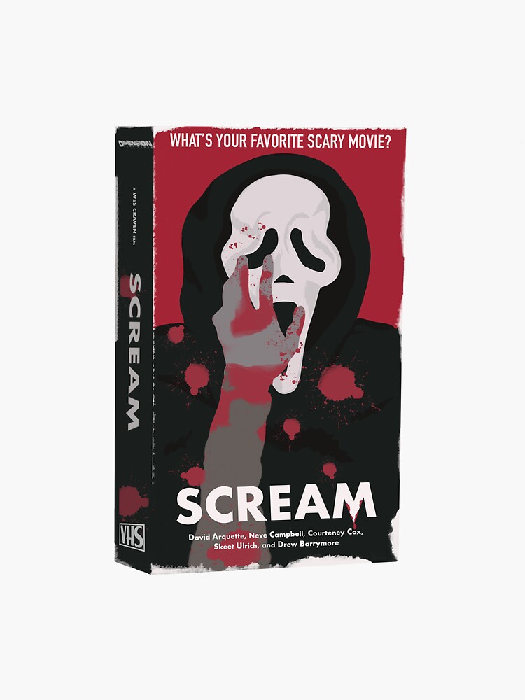 "Scream Ghostface Vintage VHS Art" Sticker for Sale by MoonMistPrints ...