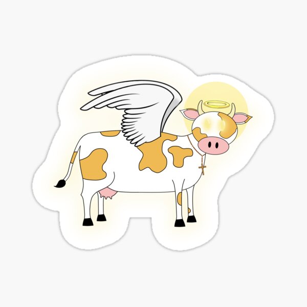 "Cartoon Holy Cow" Sticker by Smadamas | Redbubble