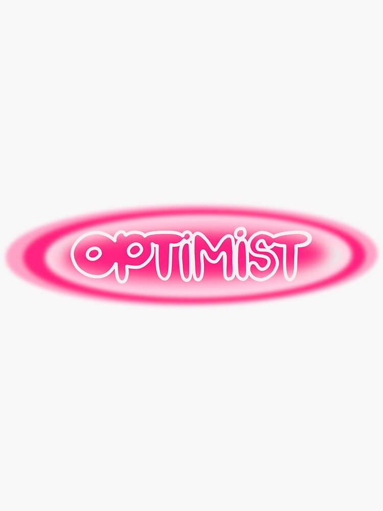 "Pink Optimist " Sticker by EmmaAttempts | Redbubble