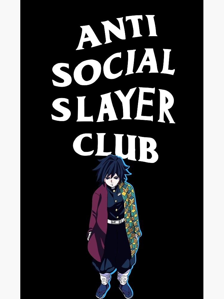 "Giyuu Tomioka Anti-Social Slayer Club Demon Slayer" Poster von ...