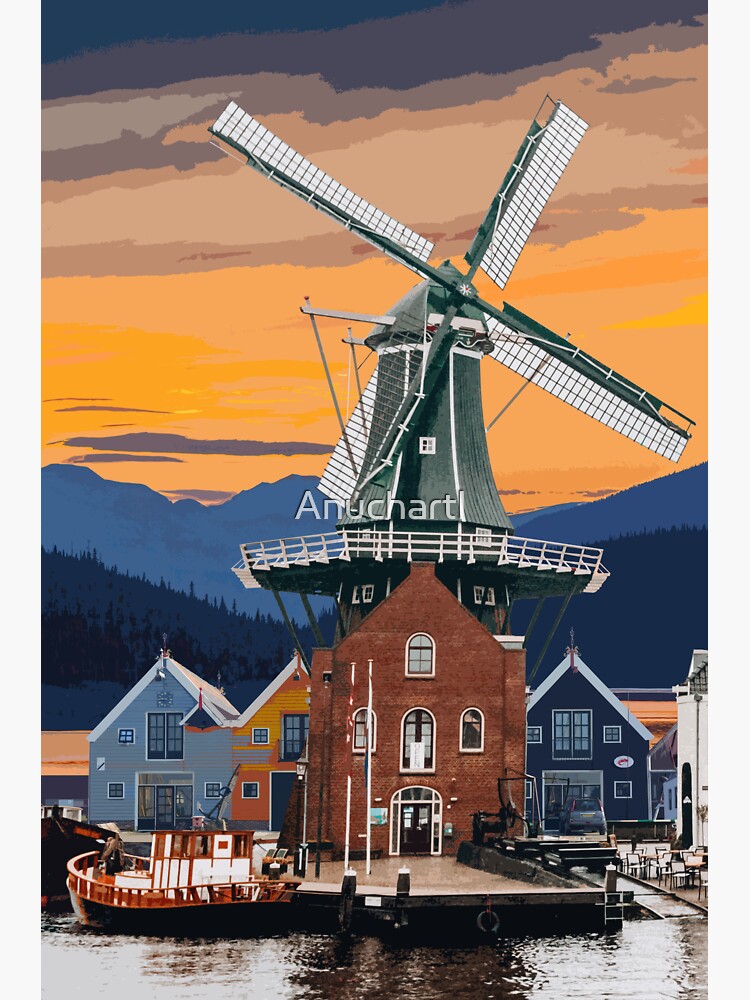 "Windmills The Netherlands" Sticker for Sale by Anuchartl | Redbubble