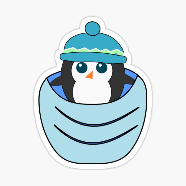 "Cute penguin in a blue pocket" Sticker by cocodes | Redbubble