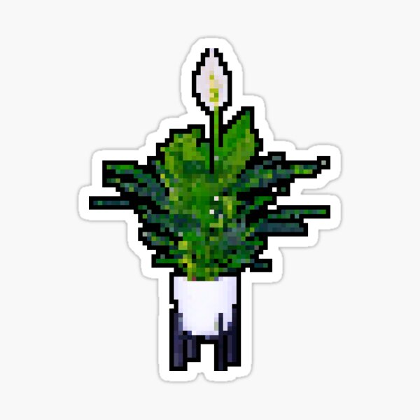 "Peace Lily Pixel Plant" Sticker for Sale by yourfriendashna | Redbubble