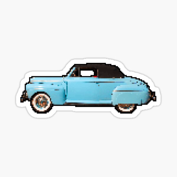 "Blue Vintage Pixel Car" Sticker for Sale by yourfriendashna | Redbubble
