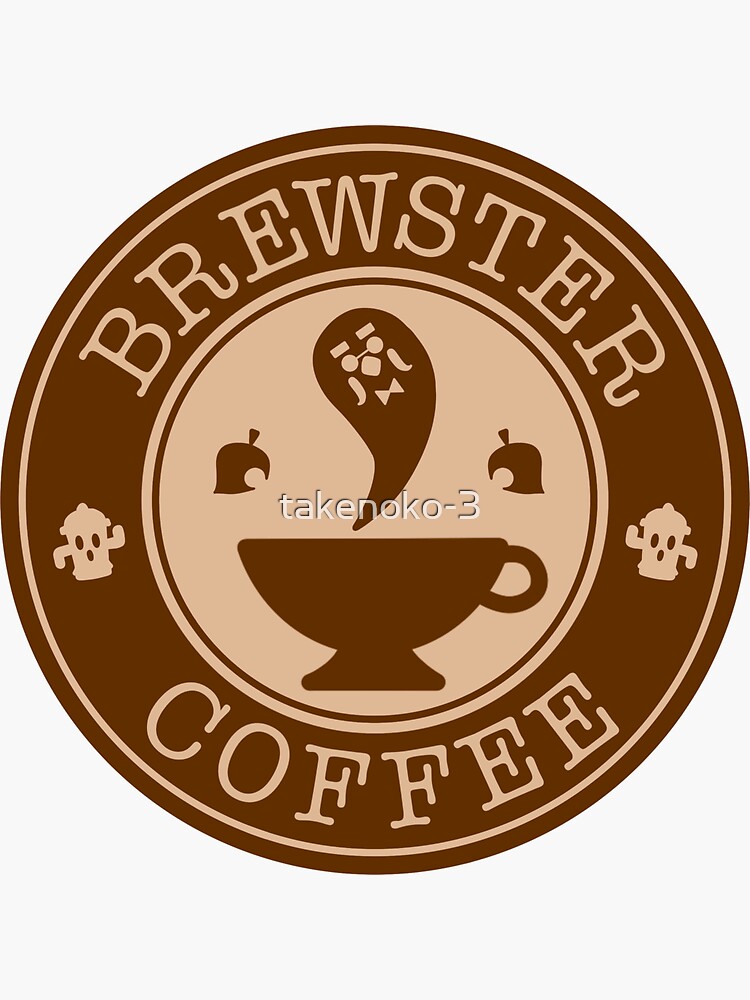 "Brewster Coffee Retro Logo" Sticker for Sale by takenoko-3 | Redbubble
