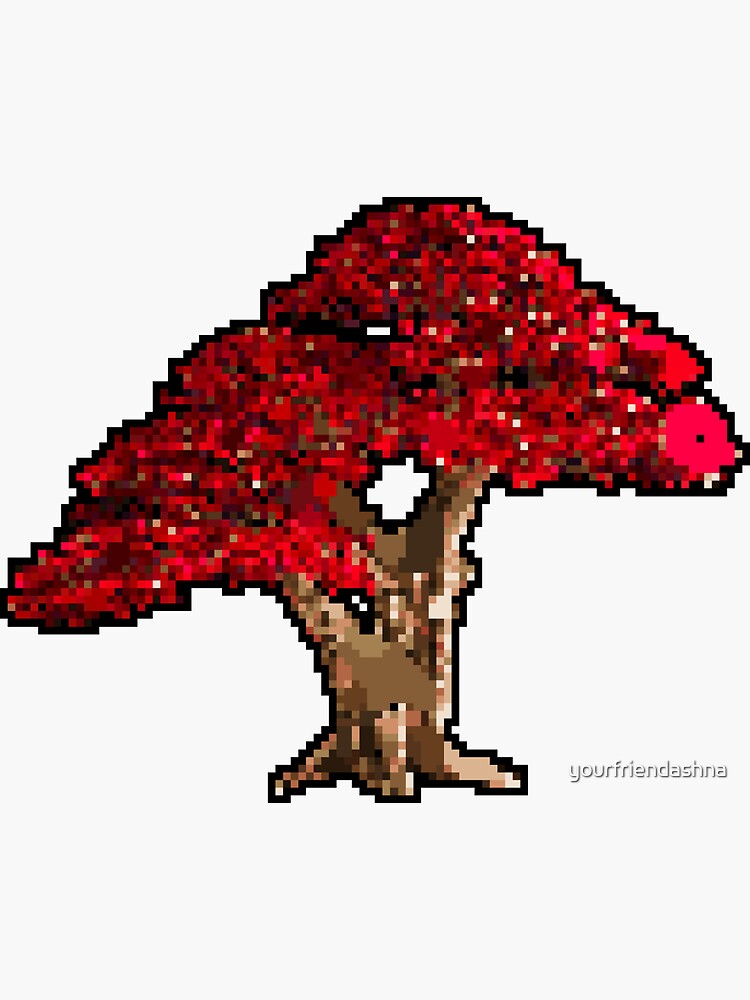 "Red Maple Pixel Tree" Sticker for Sale by yourfriendashna | Redbubble