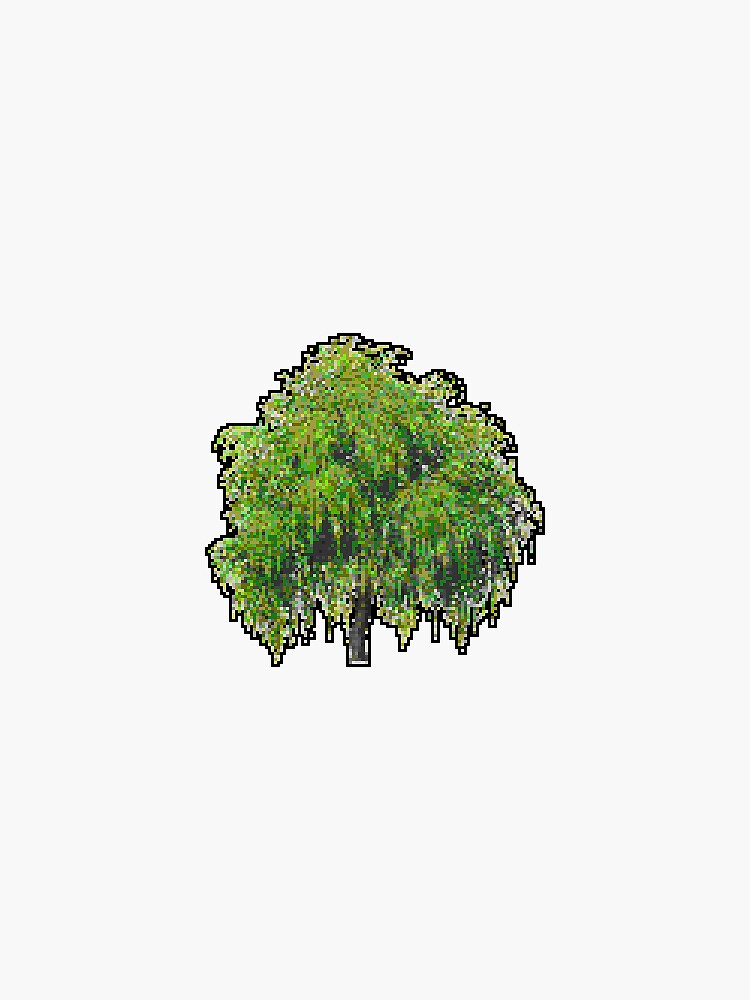 "Weeping Willow Pixel Tree" Sticker for Sale by yourfriendashna | Redbubble