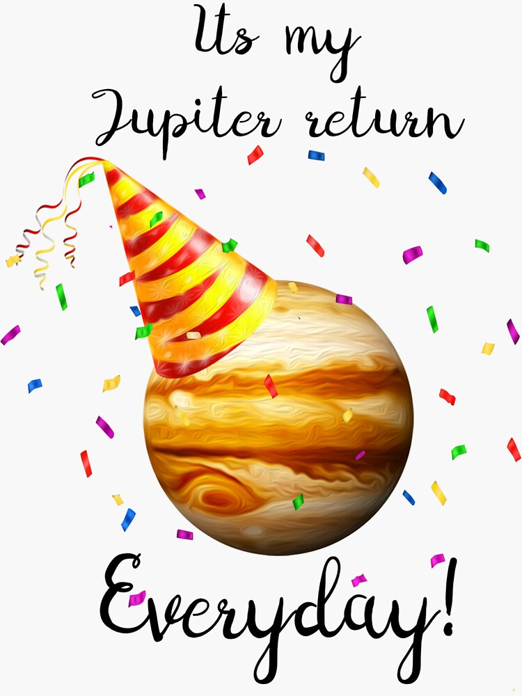 "Jupiter Return Funny Astrology Zodiac meme" Sticker by ZODIAXattire ...