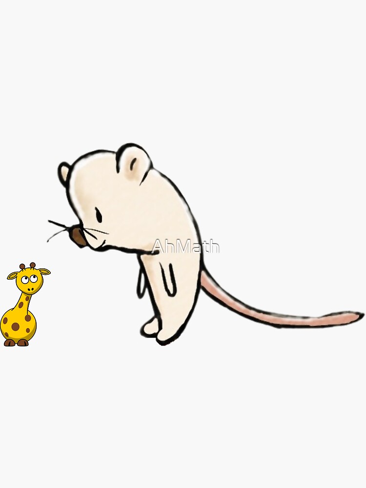 "baby giraffe vs giant mouse" Sticker for Sale by AhMath | Redbubble