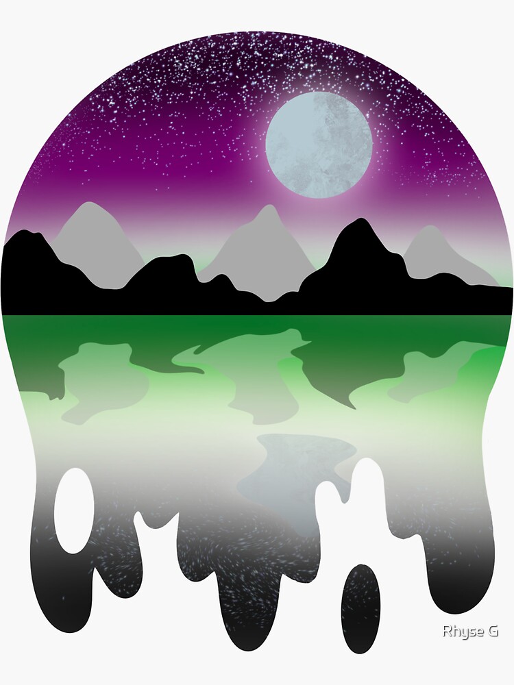 "Subtle Pride Merch: Aromantic/Asexual (aroace) Moonlight Mountain ...